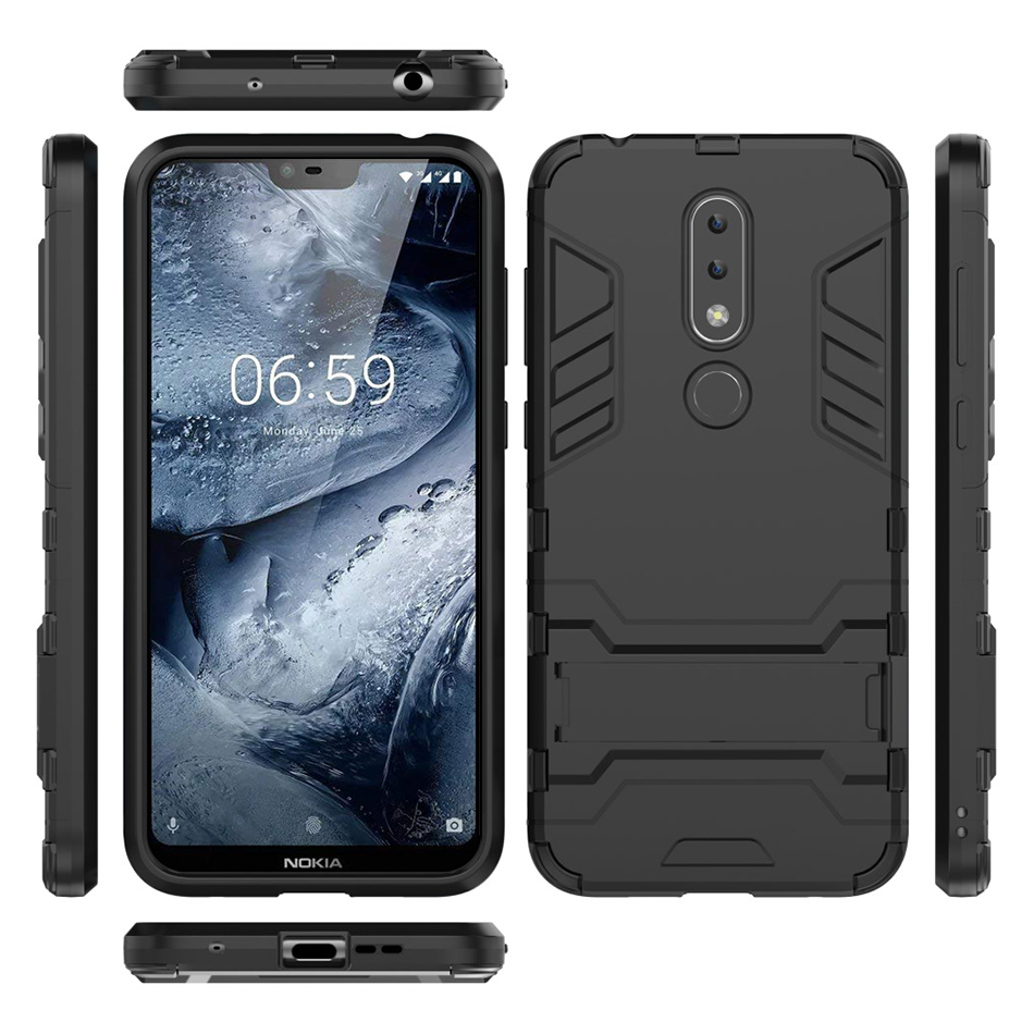 Slim Armour Tough Shockproof Case for Nokia 6.1 Plus (Black)
